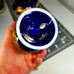 Limoges | Accents | Vintage Limoges Blue And Gold Porcelain Vase | Poshmark